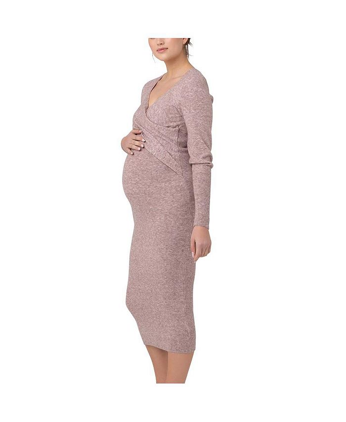 Ripe Maternity Maternity Ripe Heidi Cross Front Nursing Knit Dress Pink ...