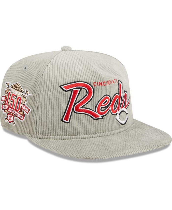New Era Men's Gray Cincinnati Reds Corduroy Golfer Adjustable Hat - Macy's