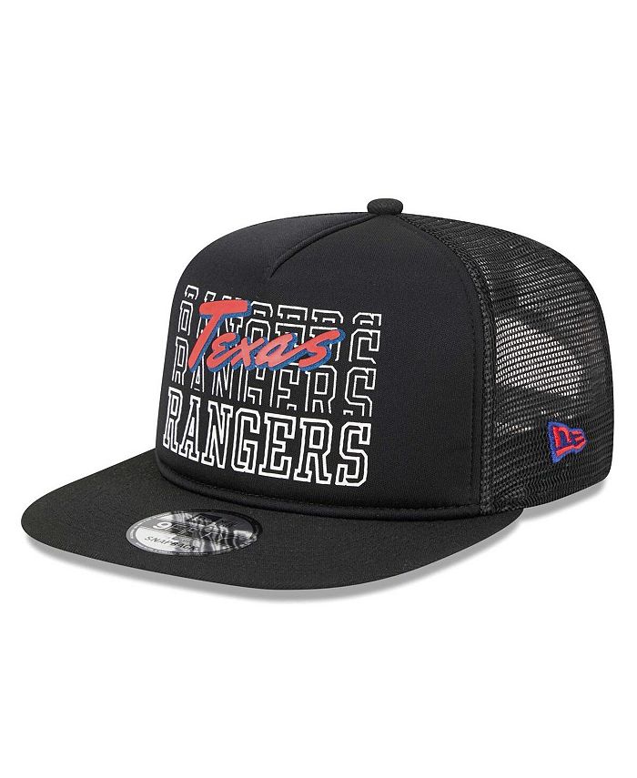 New Era Men's Black Texas Rangers Street Team A-Frame Trucker 9FIFTY ...