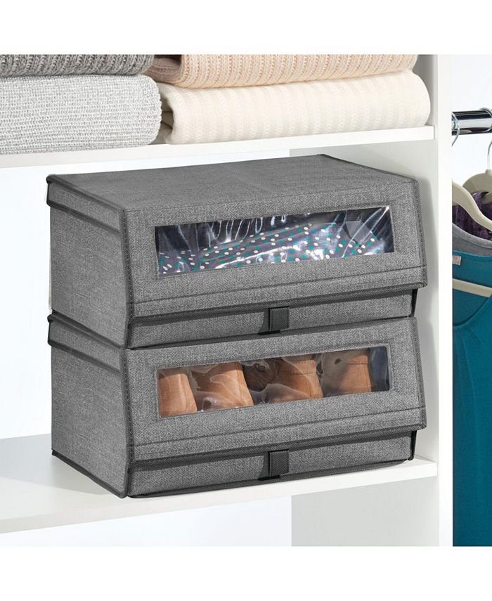 mDesign Large Fabric Closet Shoe Storage Box, 8 Pack - Macy's