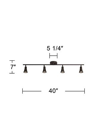 Pro Track Castro 4-Head LED Ceiling Track Light Fixture Kit Spot-Light ...