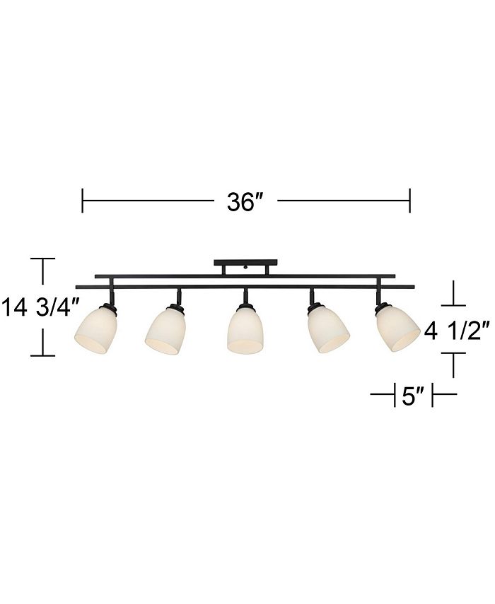 Pro Track 5-Head LED Ceiling Track Light Fixture Kit Linear Spot-Light ...