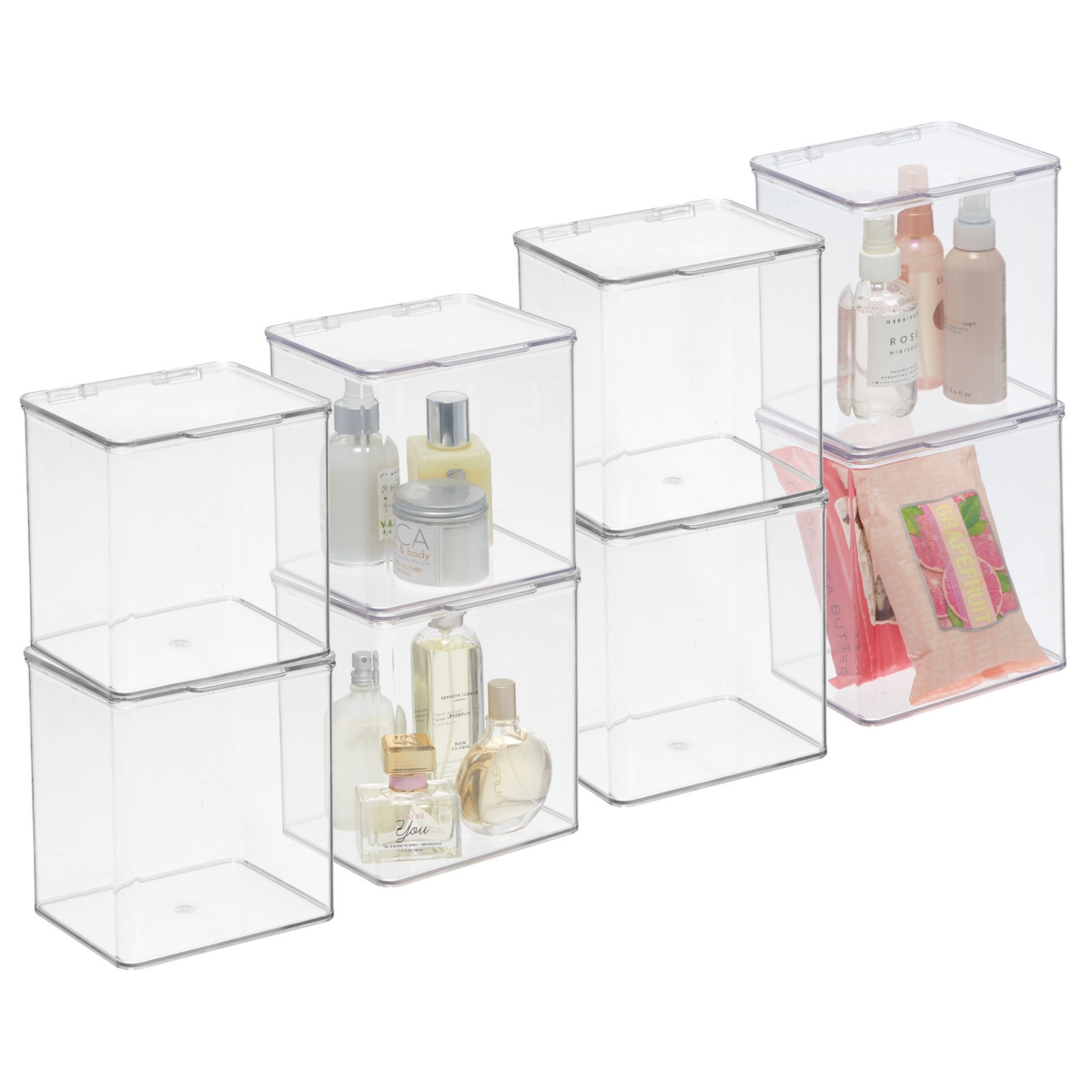 Click here for mDesign Plastic Bathroom Stacking Organizer Box wi... prices