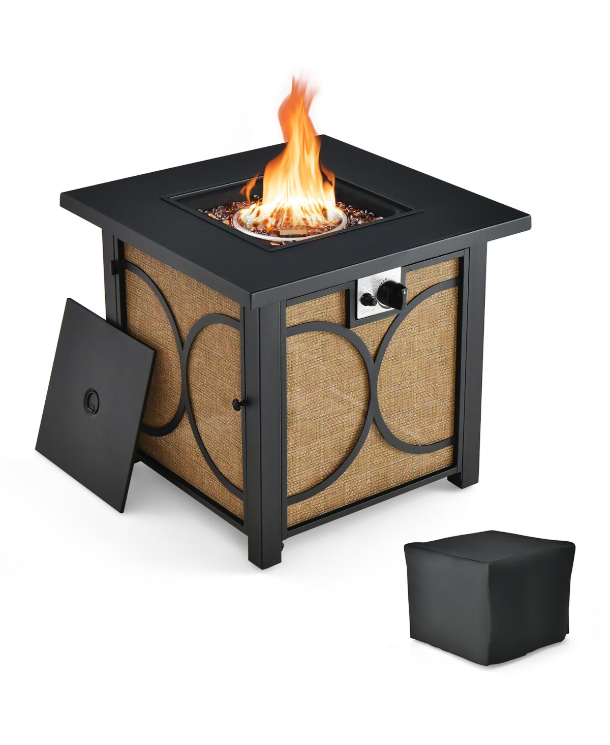 Click here for Costway 28 Inch Square Propane Gas Fire Pit Table... prices