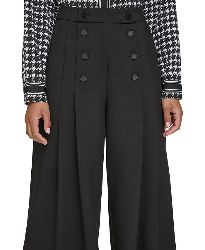 KARL LAGERFELD PARIS Women's Button-Front Sailor Culotte Pants - Macy's