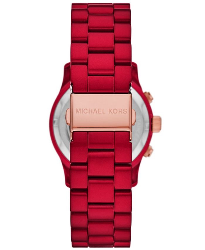 Michael Kors Women's Runway Chronograph Red Coated Stainless Steel ...