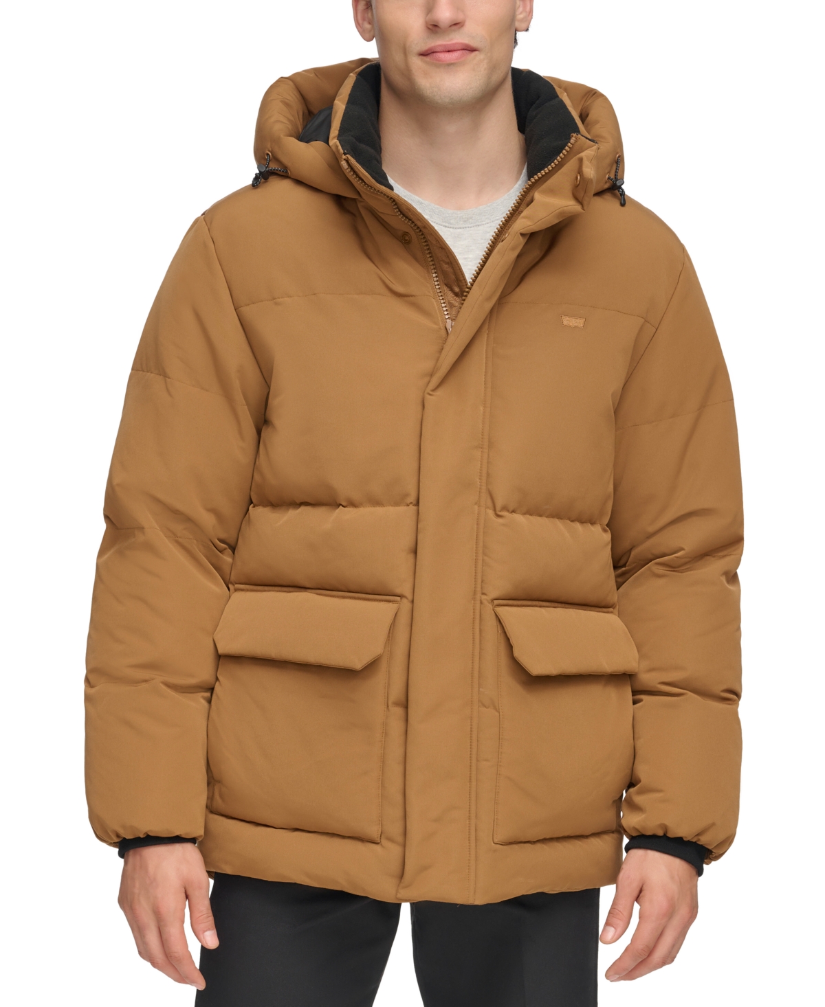 Click here for Levis Mens Workwear Hooded Parka Jacket - Brown prices