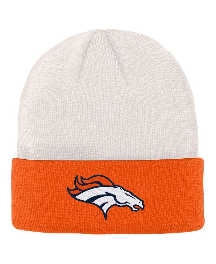 Outerstuff Big Boys and Girls Cream, Orange Denver Broncos Bone Cuffed ...