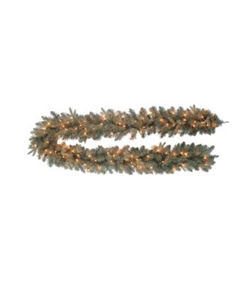 Kurt Adler 9' Pre-Lit Clear Incandescent Spruce Garland - Macy's