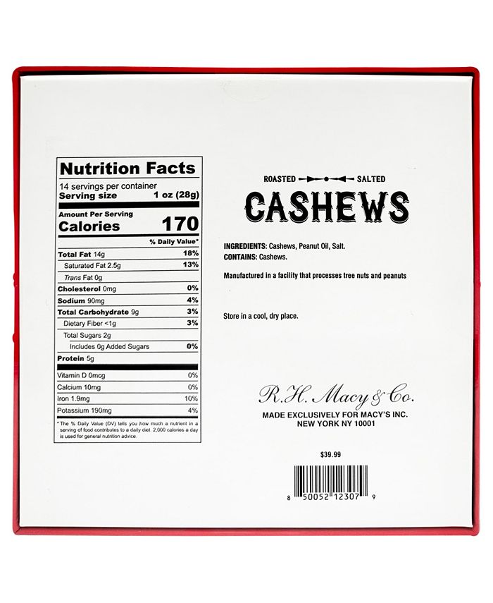 R.H. Macy & Co. Holiday Jumbo Cashews Gift Box, 14 oz - Macy's