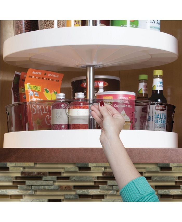 mDesign Plastic Lazy Susan Organizer Bins with Handle for Kitchen - Macy's