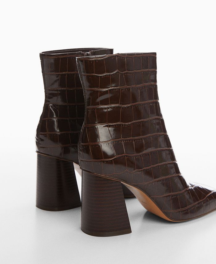 MANGO Women's Croc-Effect Ankle Boots - Macy's
