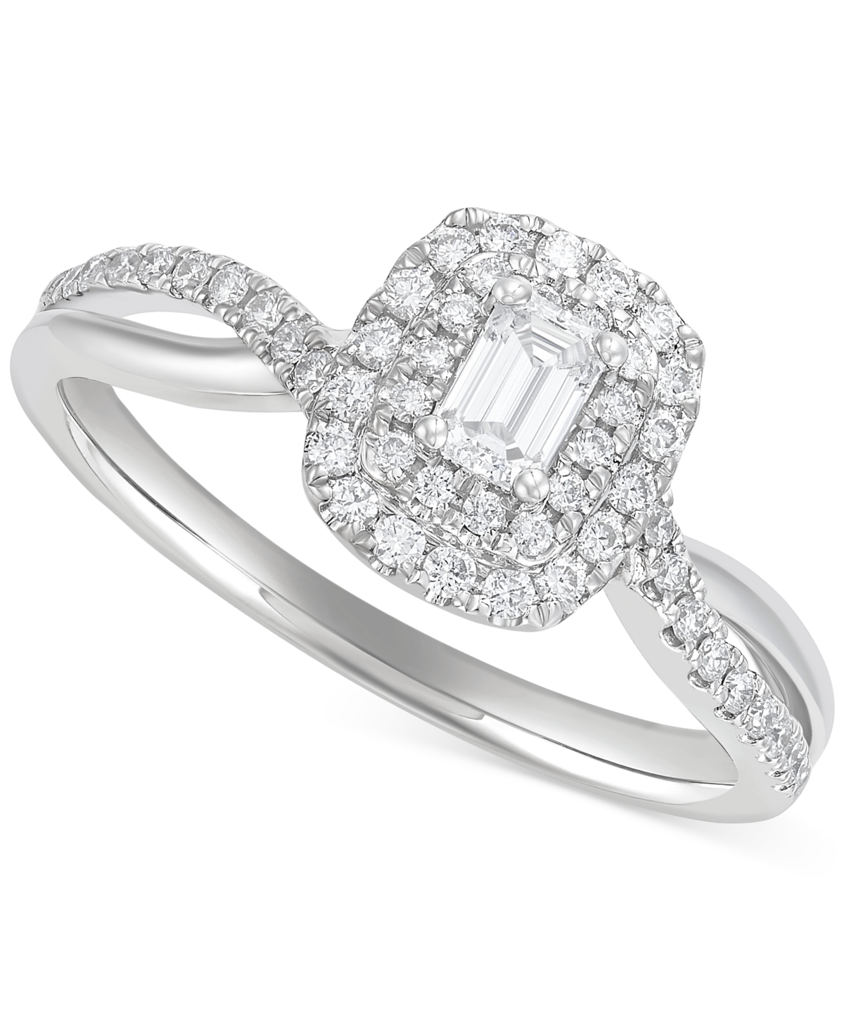 Click here for Diamond Emerald-Cut Double Halo Engagement Ring (1... prices