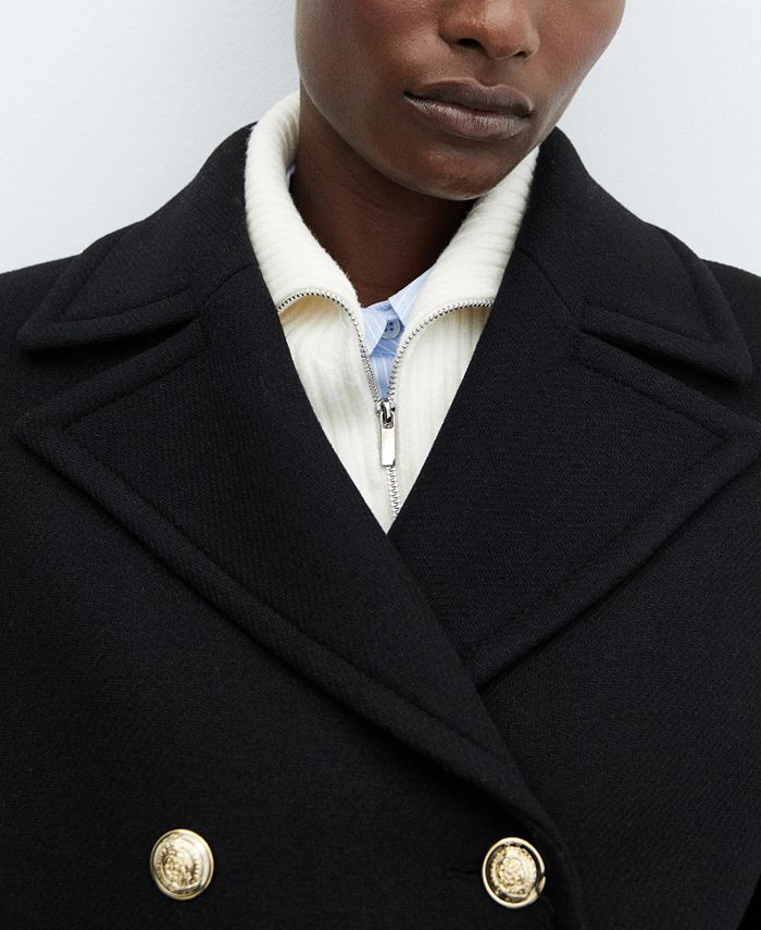 MANGO Women's Jewel Buttons Wool Coat - Macy's