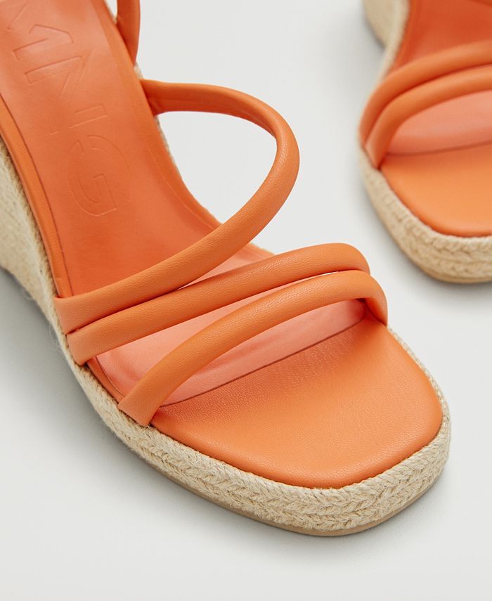 Mango Womens Wedge Strips Sandals Macys