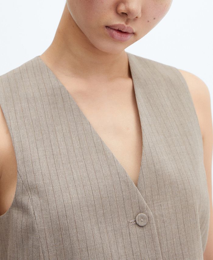 MANGO Women's Pinstriped Vest - Macy's