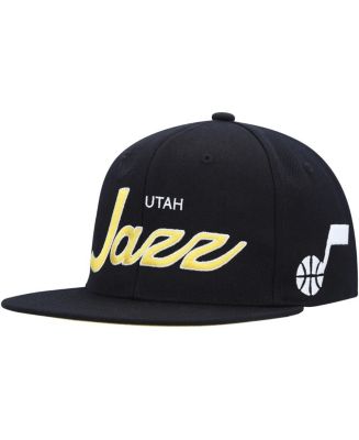 Men's Mitchell & Ness Black Utah Jazz Hardwood Classics Script 2.0 ...