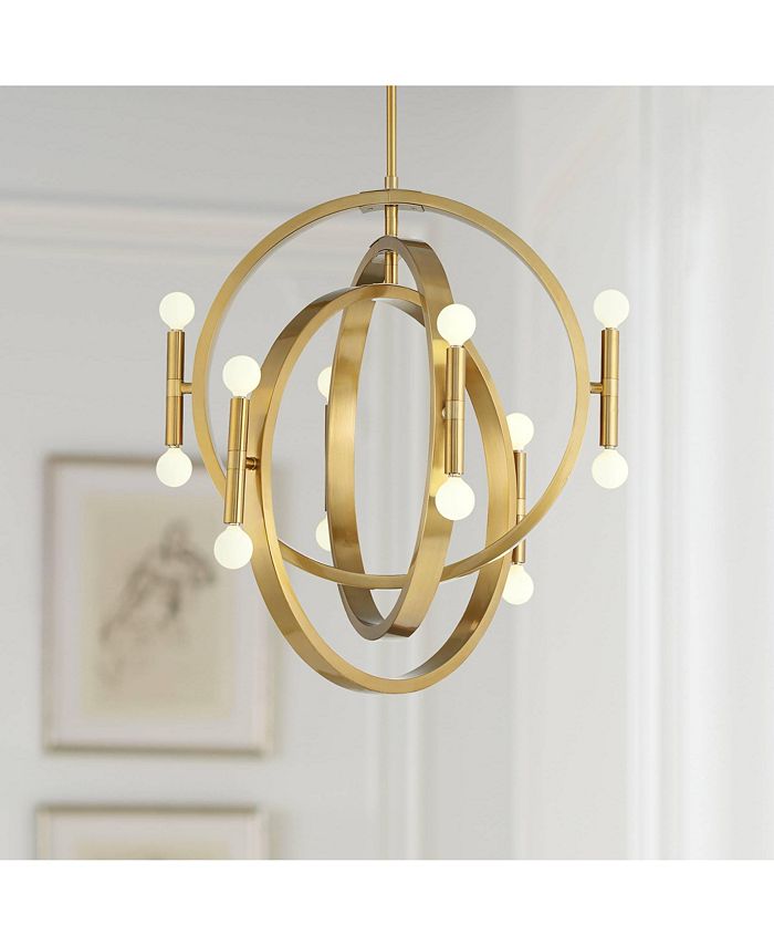 Possini Euro Design Aura Warm Gold Hanging Chandelier Lighting 25 1/4 ...