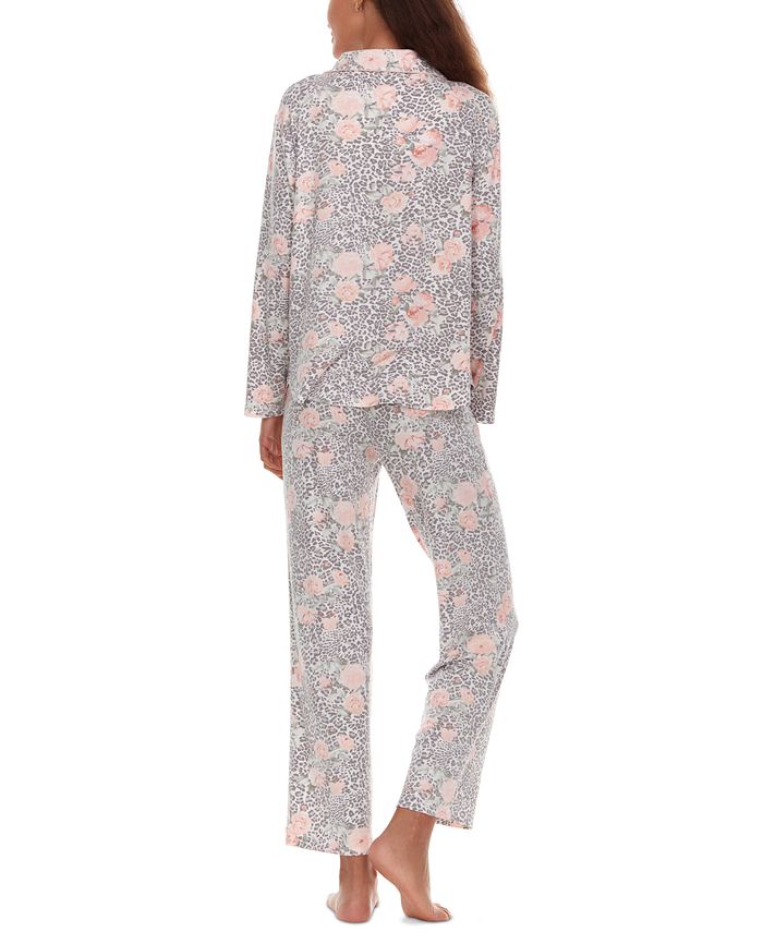 Flora by Flora Nikrooz Women's Lindsey 2-Pc. Printed Pajamas Set - Macy's