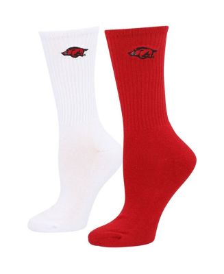 Women's ZooZatz Cardinal, White Arkansas Razorbacks 2-Pack Quarter ...