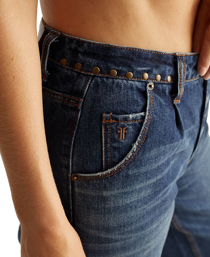 Frye Women's Studded-Waist Barrel-Leg Cotton Denim Jeans - Macy's