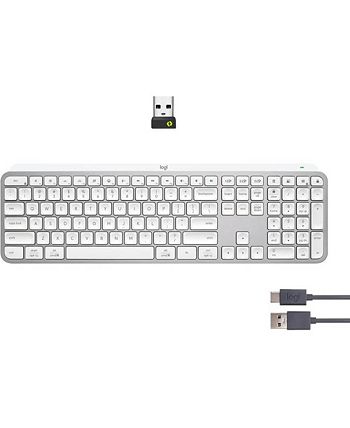 Logitech MX Keys Full Size Scissor Keyboard for PC and Mac - Pale Grey ...