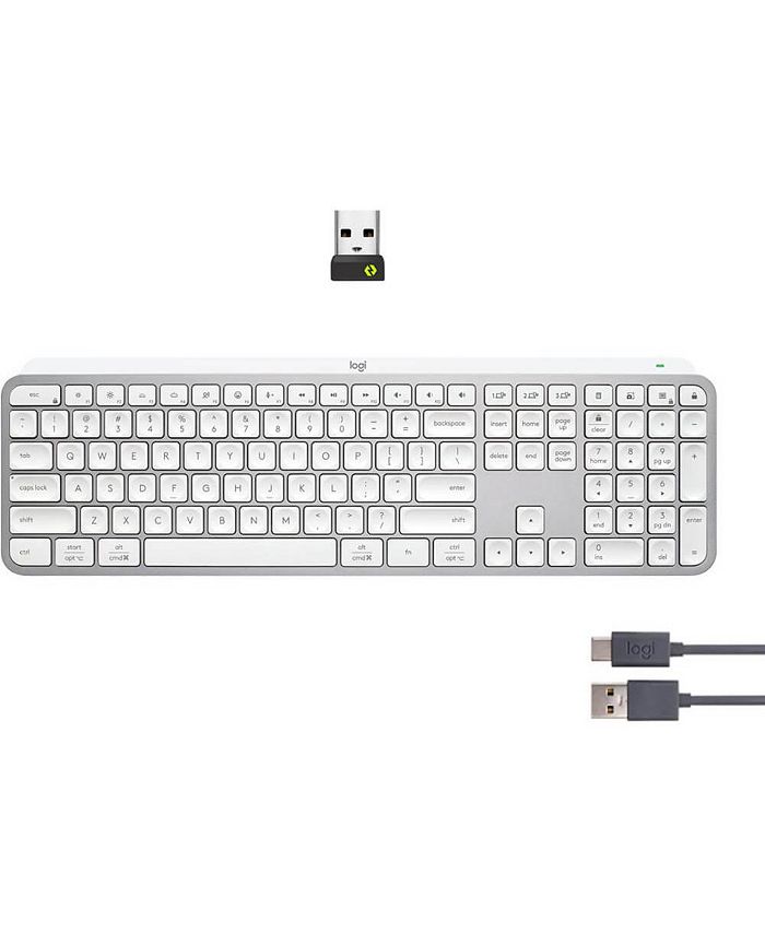 Logitech MX Keys Full Size Scissor Keyboard for PC and Mac - Pale Grey ...