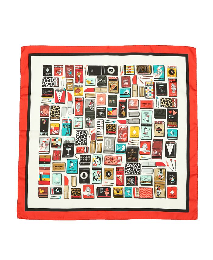 kate spade new york Matchbox Silk Square Scarf - Macy's