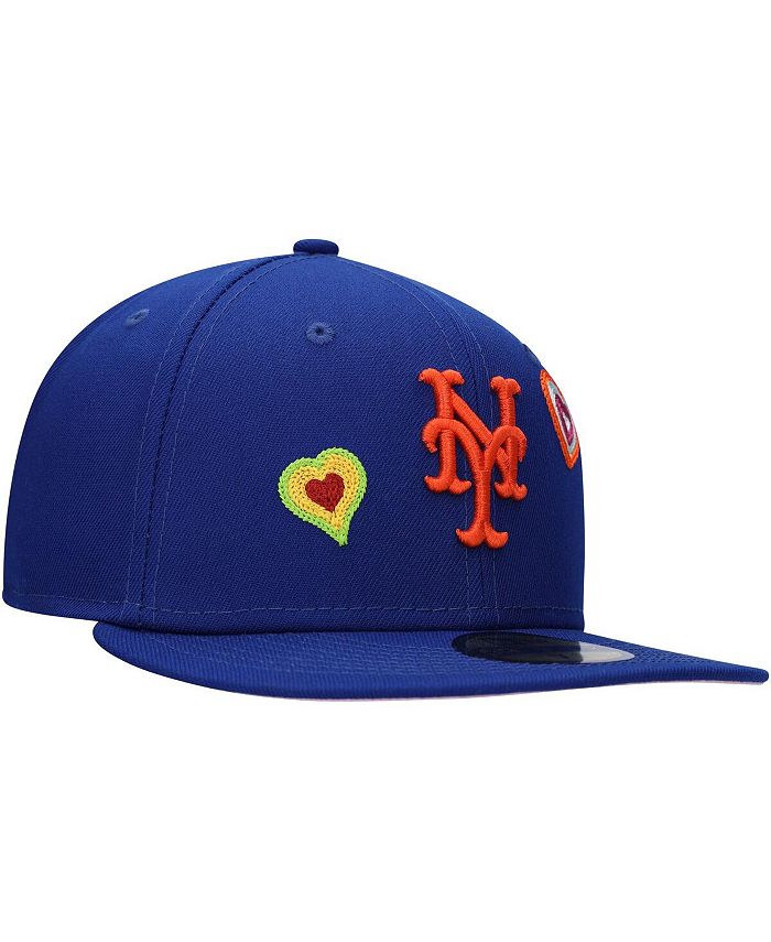 New Era Men's Royal New York Mets Chain Stitch Heart 59FIFTY Fitted Hat ...