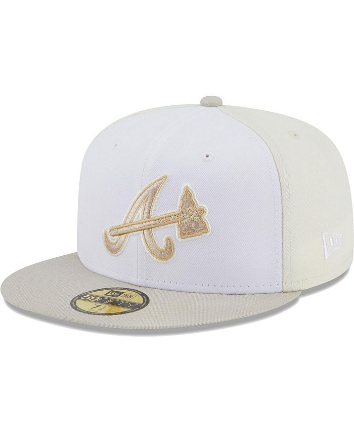 New Era Men's Cream, Stone Atlanta Braves Chrome Anniversary 59FIFTY ...