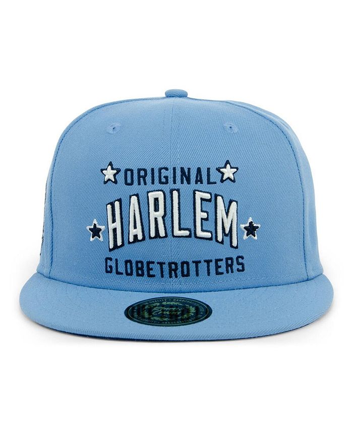 Rings & Crwns Men's Light Blue Harlem Globetrotters Fitted Hat - Macy's