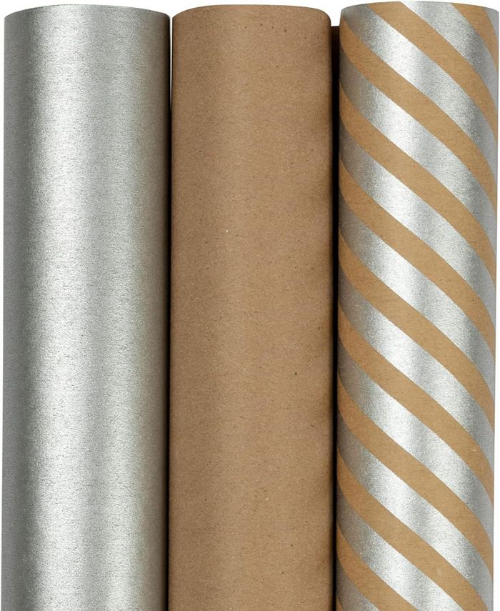 JAM Paper Gift Wrap - Kraft Wrapping Paper - 87.5 Square Foot Total ...