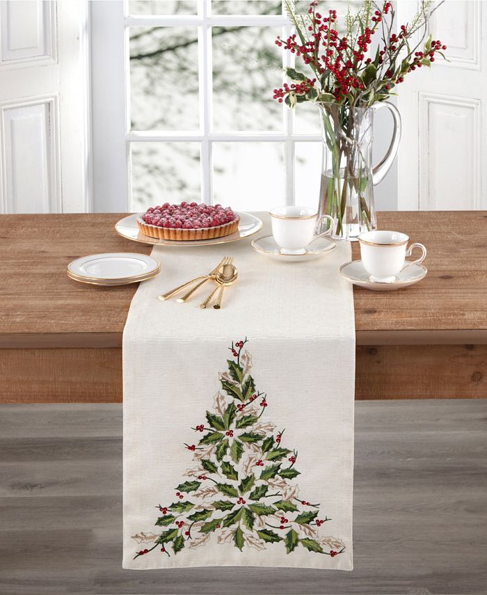 Lenox Holiday Tree Table Runner 14'' x 72'' - Macy's