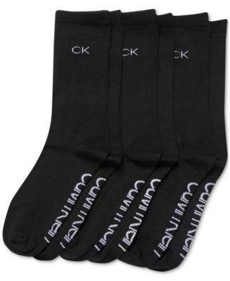 Calvin Klein Women's 3-Pk. CK Logo Dress Crew Socks - Macy's