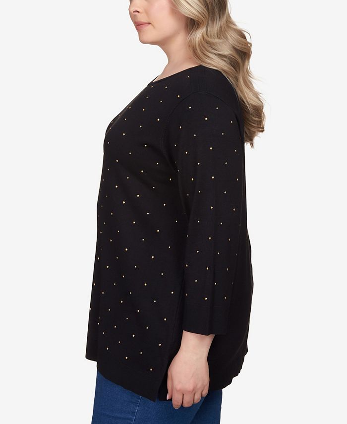 Ruby Rd. Plus Size Stud Embellished Tunic Sweater - Macy's