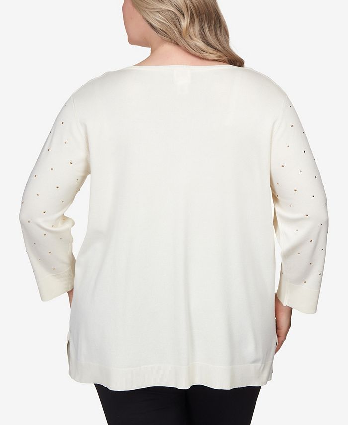Ruby Rd. Plus Size Stud Embellished Tunic Sweater - Macy's