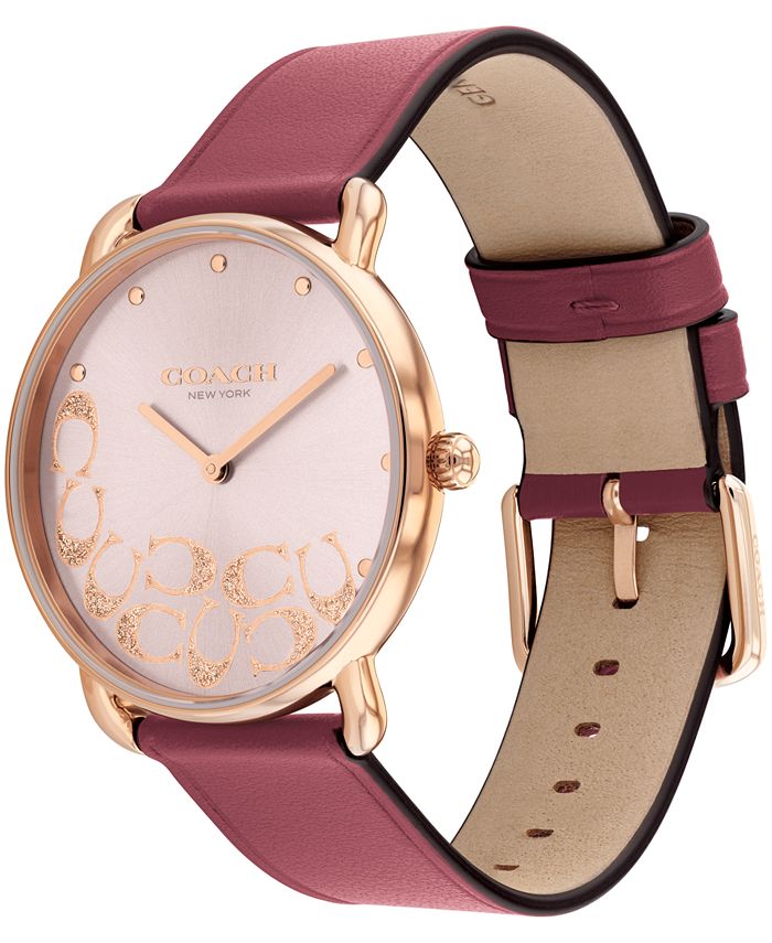 COACH Women's Elliot Rouge Leather Watch 36mm - Macy's