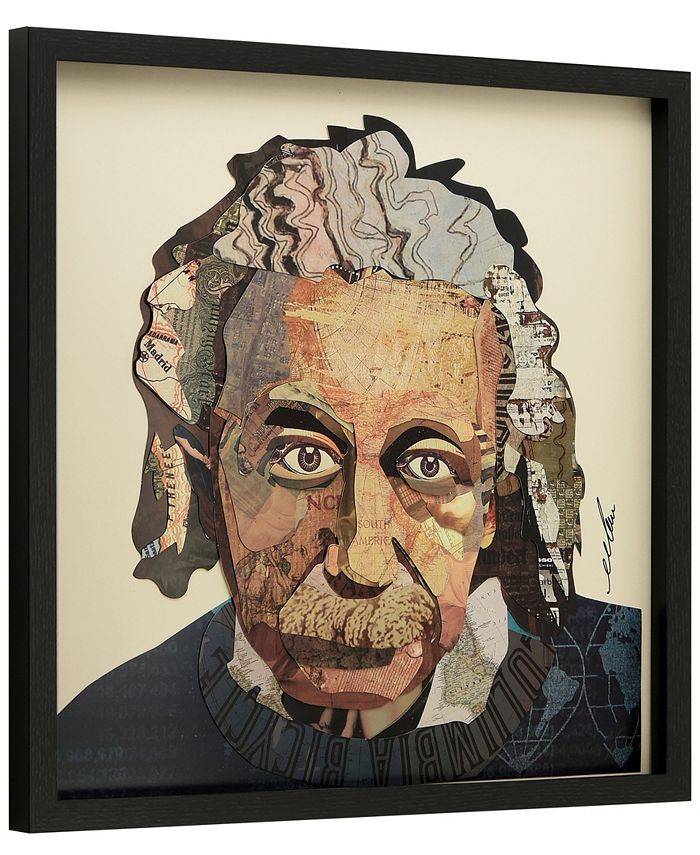 Empire Art Direct "Einstein" Hand-made dimensional Art collage, Under ...