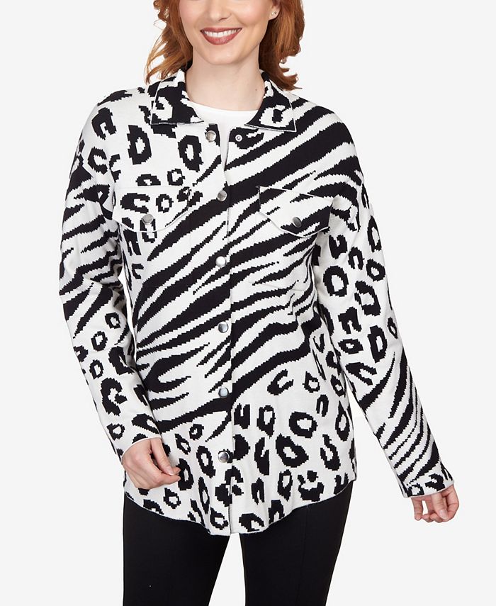 Ruby Rd. Petite Bold Animal Print Shacket Jacket - Macy's