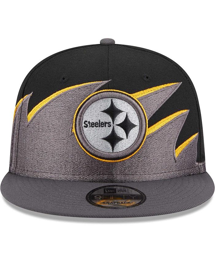New Era Men's Black Pittsburgh Steelers Tidal Wave 9FIFTY Snapback Hat ...