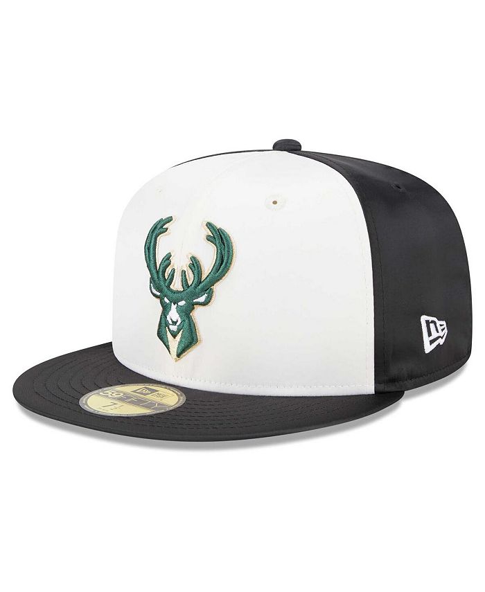 New Era Men's White Milwaukee Bucks Throwback Satin 59FIFTY Fitted Hat ...