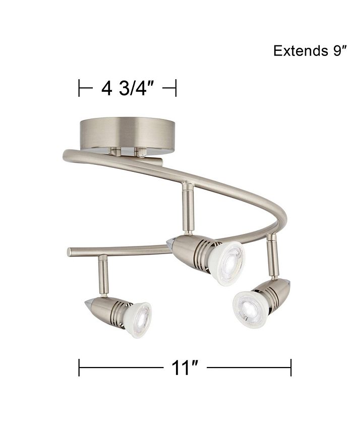 Pro Track Spiral 3-Head LED Ceiling Track Light Fixture Kit Spot-Light ...