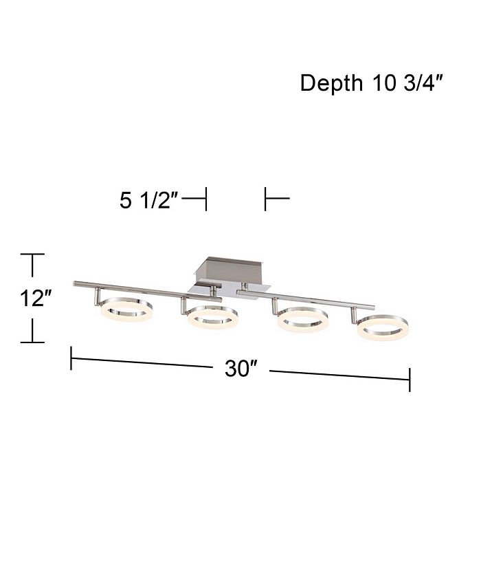 Pro Track 4-Head LED Ceiling Track Light Fixture Kit Dimmable Halo ...
