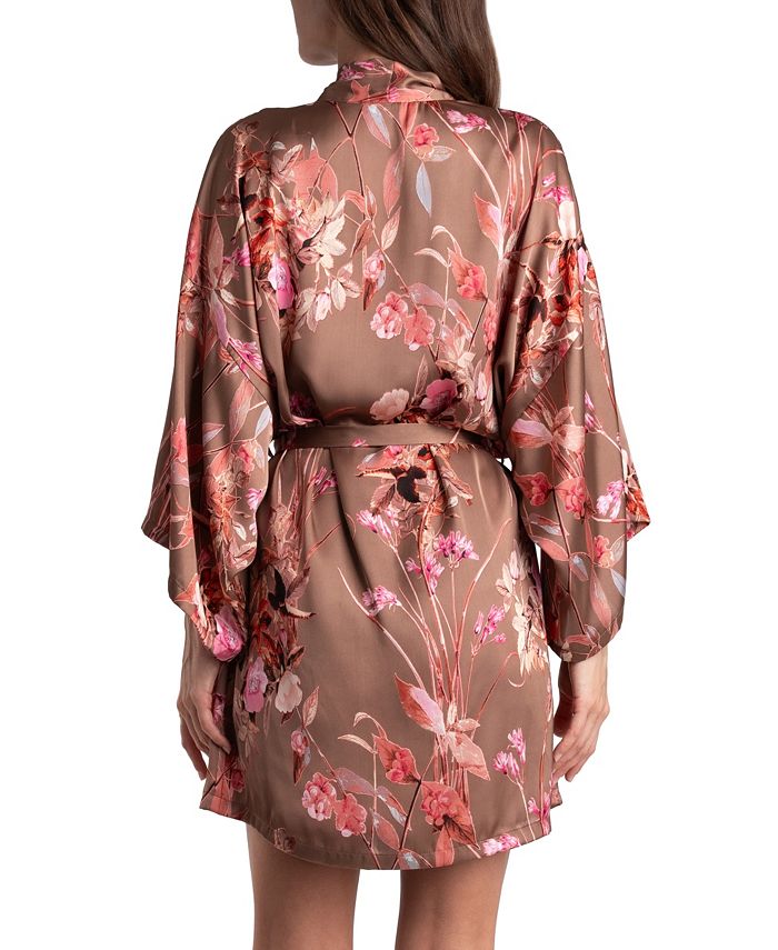 Midnight Bakery Women's Melodi Satin Floral Robe - Macy's