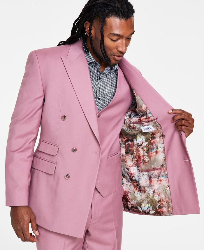Tayion Collection Men's Classic-Fit Solid Double-Breasted Suit Jacket ...