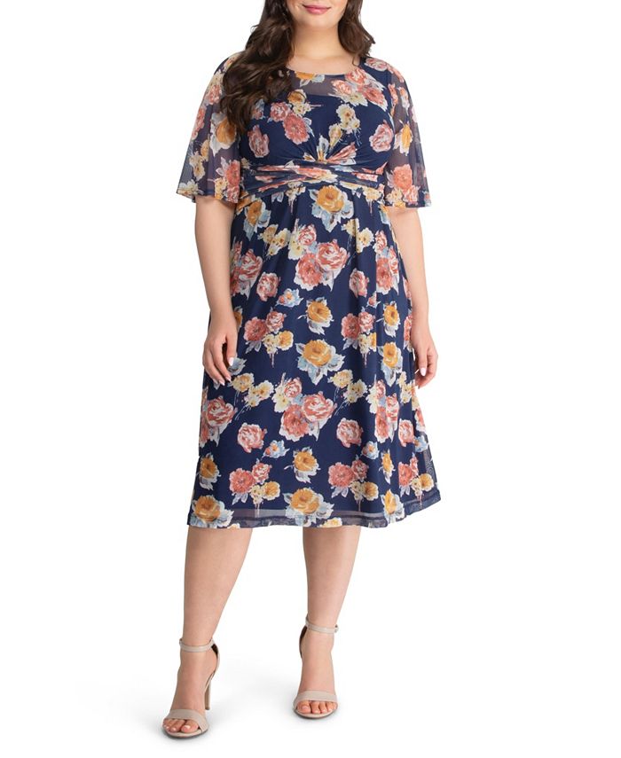 Kiyonna Plus Size Katarina Illusion Mesh Cocktail Dress Macys