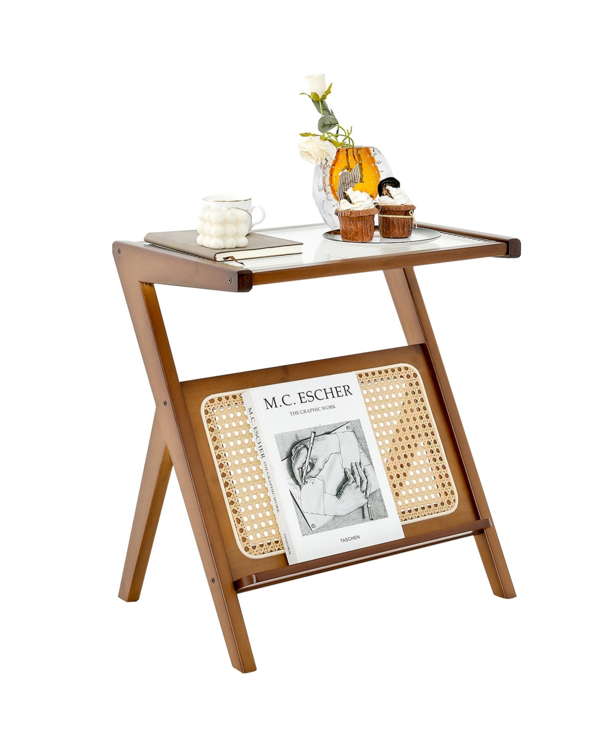 Click here for Rattan Side Table Bamboo Accent Bedside Table with... prices