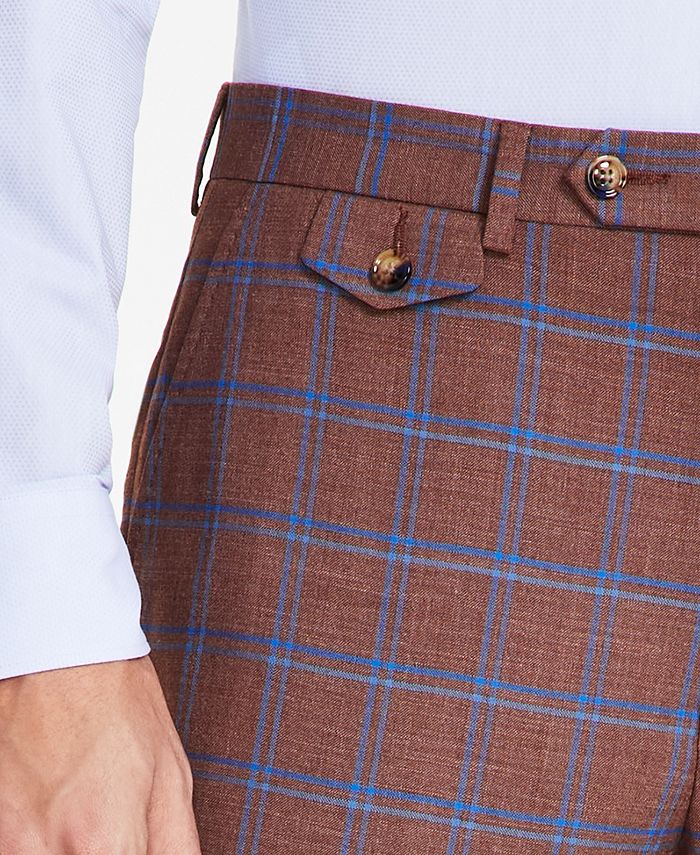 Tayion Collection Men's Classic-Fit Plaid Suit Pants - Macy's