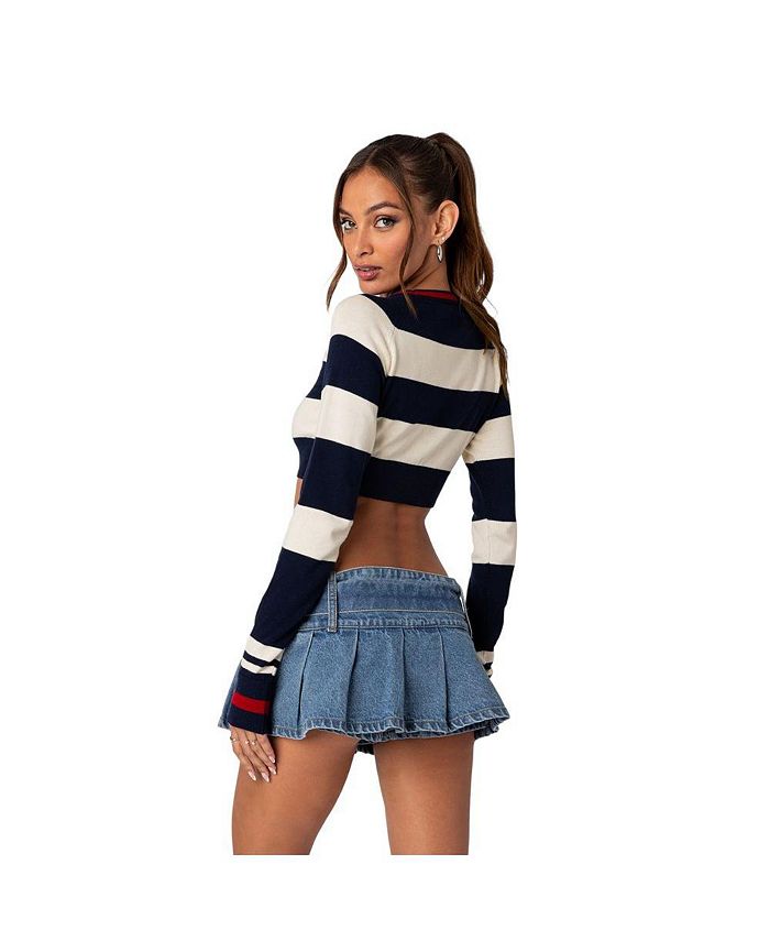 Edikted Women's Berry Cropped Sweater - Macy's
