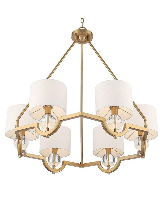 Stiffel Rainey Warm Brass Chandelier Lighting 32" Wide Mid-Century ...